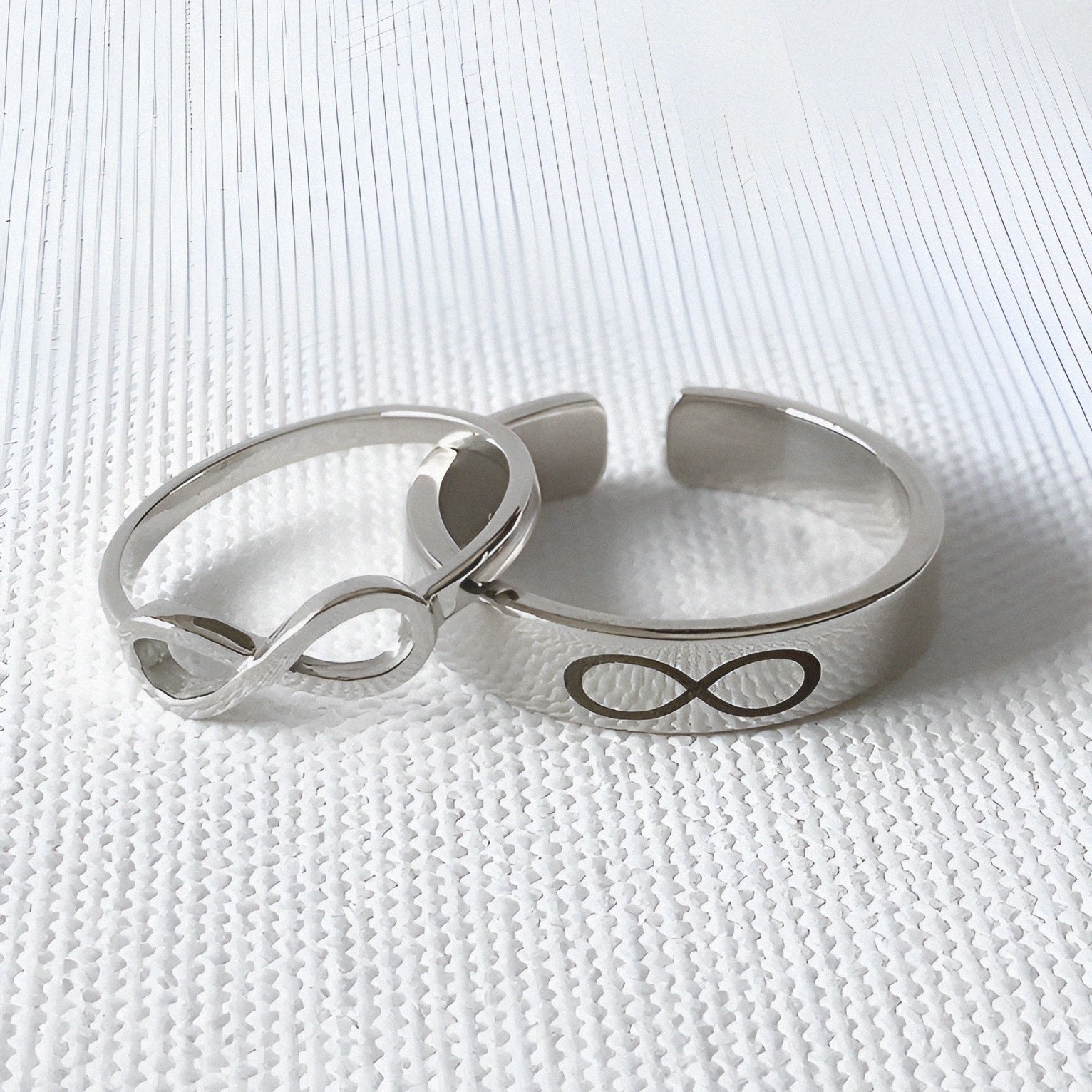 Classic Infinity Silver Couple Rings – GIFTED BEAUTY®️